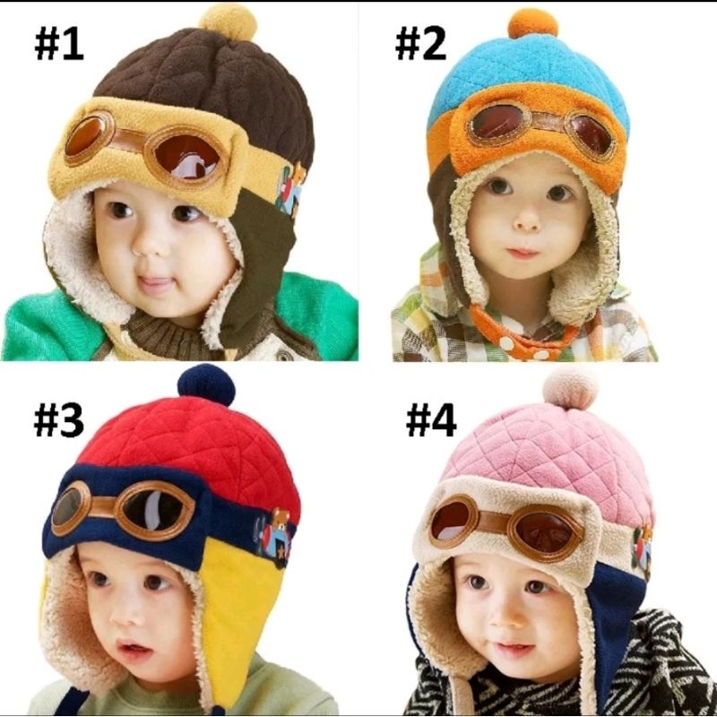 Jual Topi Anak Import Model Pilot Warna | Shopee Indonesia
