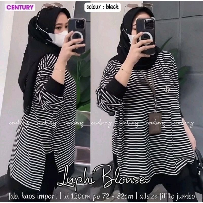Jual LUPHI BLOUSE // LINEA BLOUSE // ATASAN SALUR / BLOUSE GARIS ...