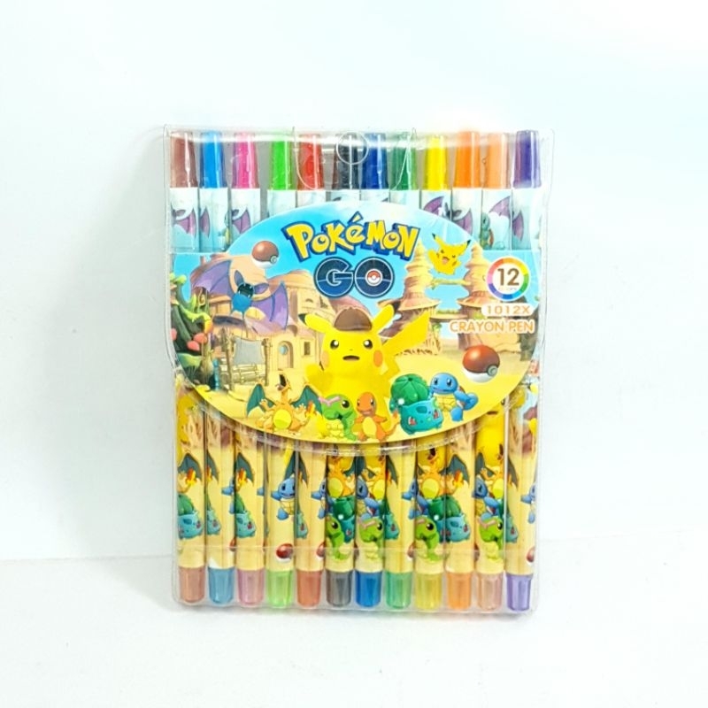 Jual Crayon Putar Gambar Pokemon Panjang 12 Warna | Shopee Indonesia