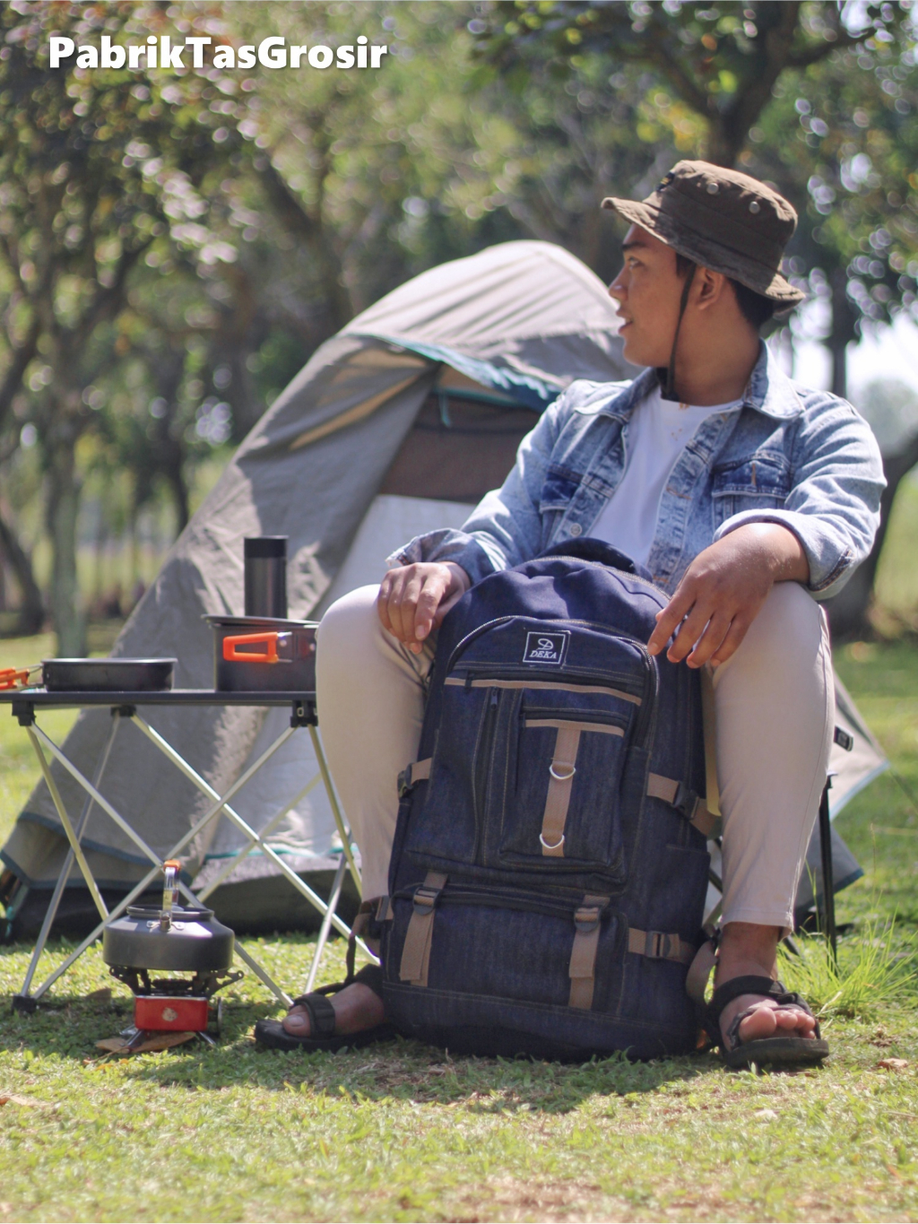Jual Carriier Gunung 40 Liter Kanvas Denim Tas Gunung Muncak Mendaki ...