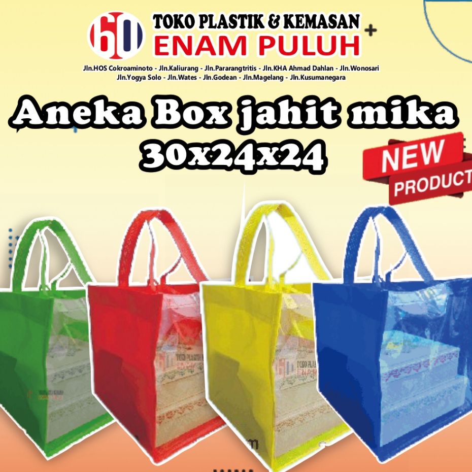 Jual Tas Spunbond Mika Jahit Goodie Bag Tas Box Kotak Kue / Kotak Nasi / Sembako Tas Furing Mika ...