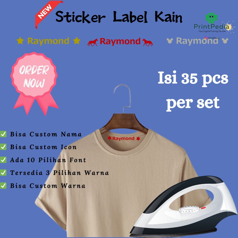 Jual Sticker Label Baju / Patsch Sablon Custom Nama | Shopee Indonesia