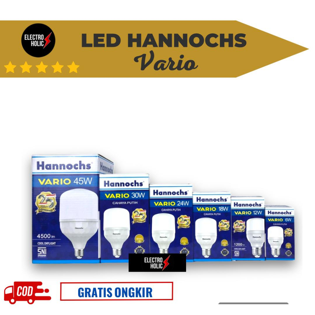 Jual Lampu LED Hannochs - Bohlam LED Kapsul Lampu Hannochs Vario All Watt Kecil | Shopee Indonesia