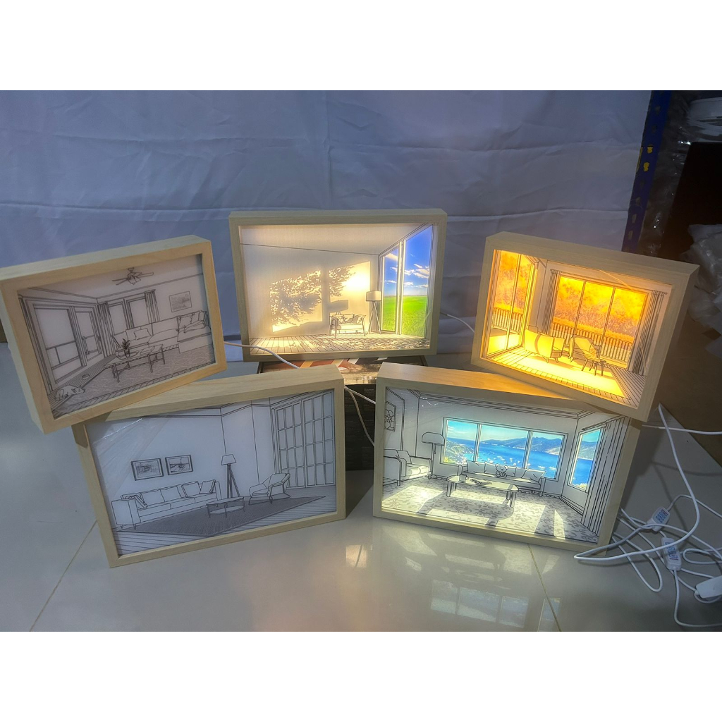 Jual (TERMURAH READY STOCK) Lukisan Cahaya Lampu Meja/ Lukisan lampu ...