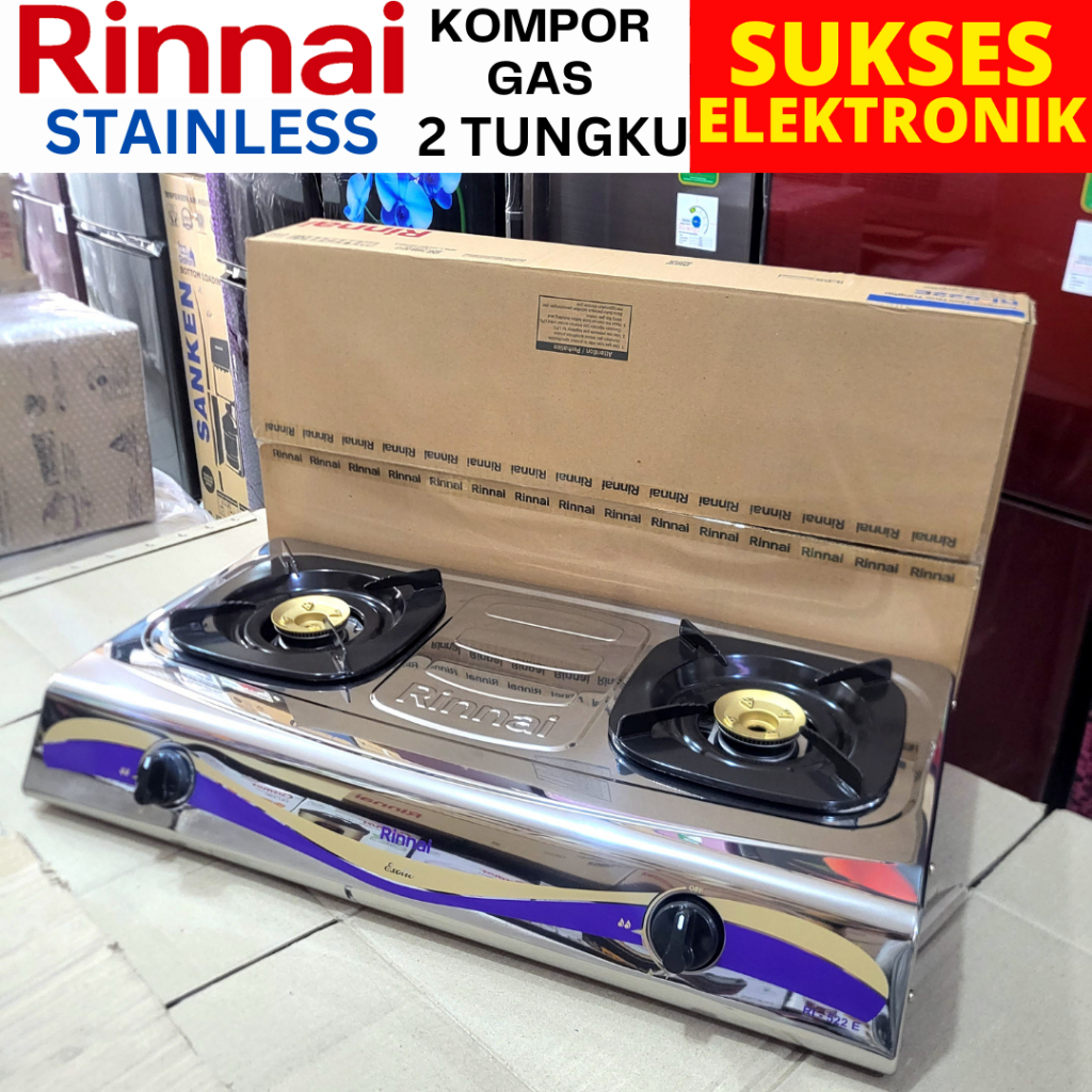 Jual Kompor Gas RINNAI 2 Tungku Stainless RI-522E Kuningan | Shopee Indonesia
