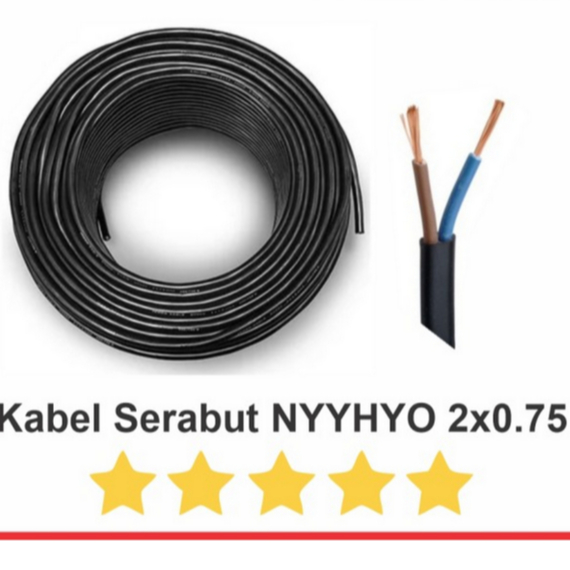 Jual KABEL LISTRIK SERABUT 2X0,75 TEBAL HITAM PERMETER | Shopee Indonesia