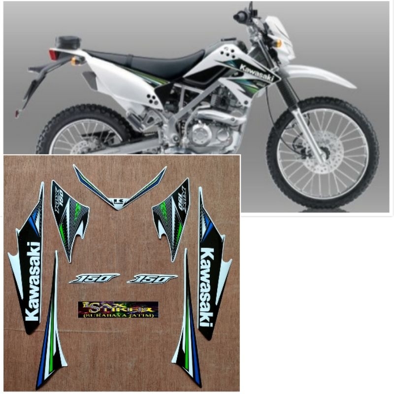 Jual Striping Original Kawasaki KLX 150 S putih hijau tahun 2014 2015 ...