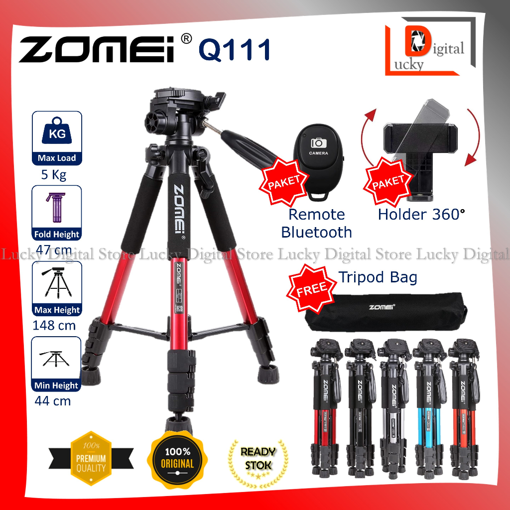 Jual ZOMEi Q111 Tripod Profesional untuk Kamera DSLR Mirrorless Hp Smartphone | Shopee Indonesia