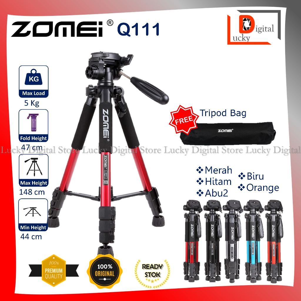 Jual ZOMEi Q111 Tripod Profesional untuk Kamera DSLR Mirrorless Hp Smartphone | Shopee Indonesia