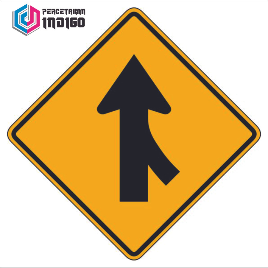 Jual plat alumunium rambu persimpangan 3 serong kanan dengan prioritas ...