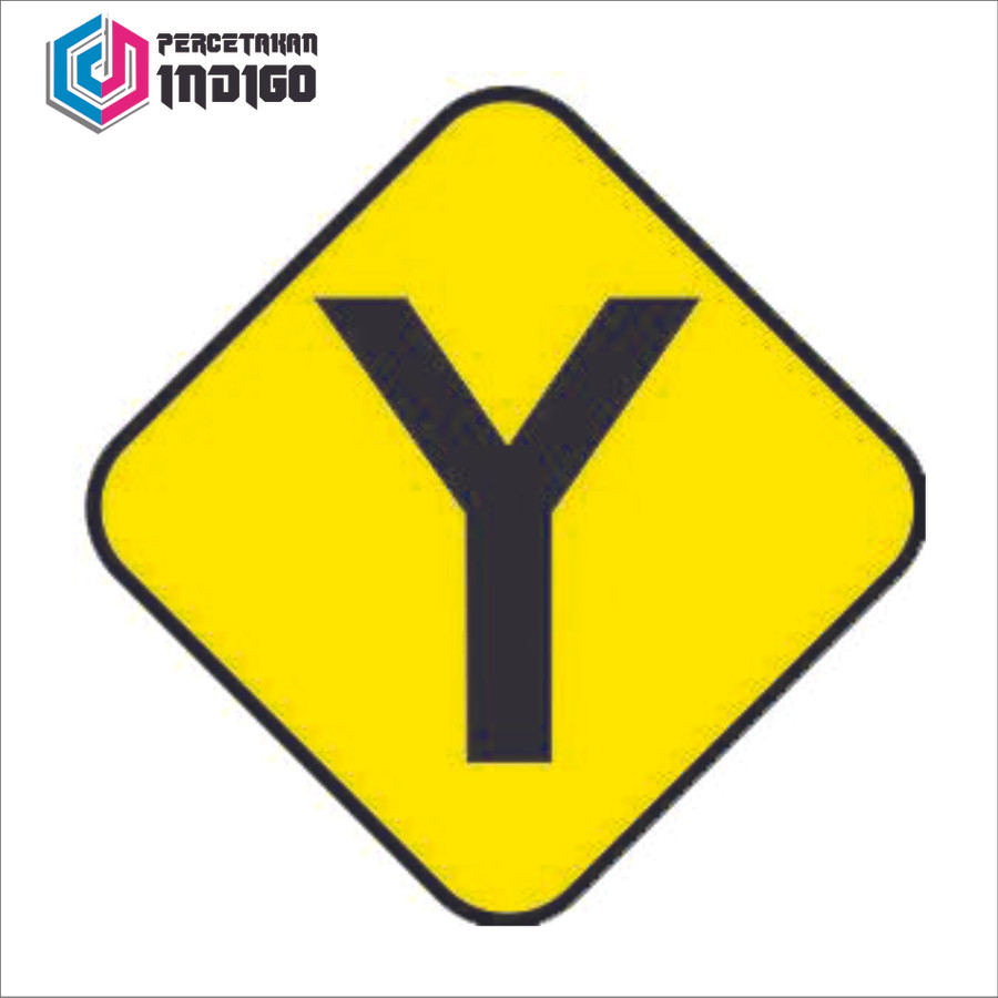 Jual plat alumunium rambu persimpangan (serong ke kiri ke kanan ...