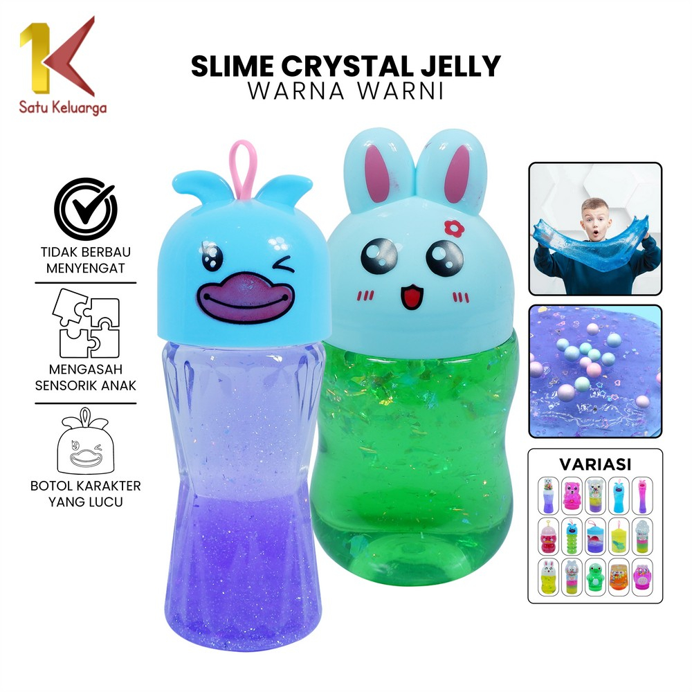 Jual Satu Keluarga Mainan Anak Slime Karakter Lucu 2 Warna Gradasi M336 Slime Clear Kids Toys ...