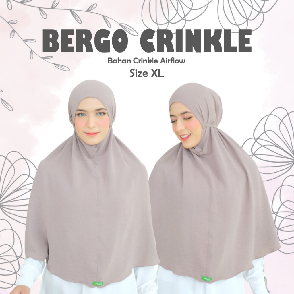 Jual Jilbab Instan Bergo Maryam Crinkle Airflow Premium Size XL | Hijab Instan Bergo Crinkle ...