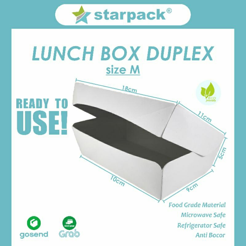 Jual PER 50 PCS - Paper Lunch Box Duplex M / Kotak Makan Nasi Kertas ...