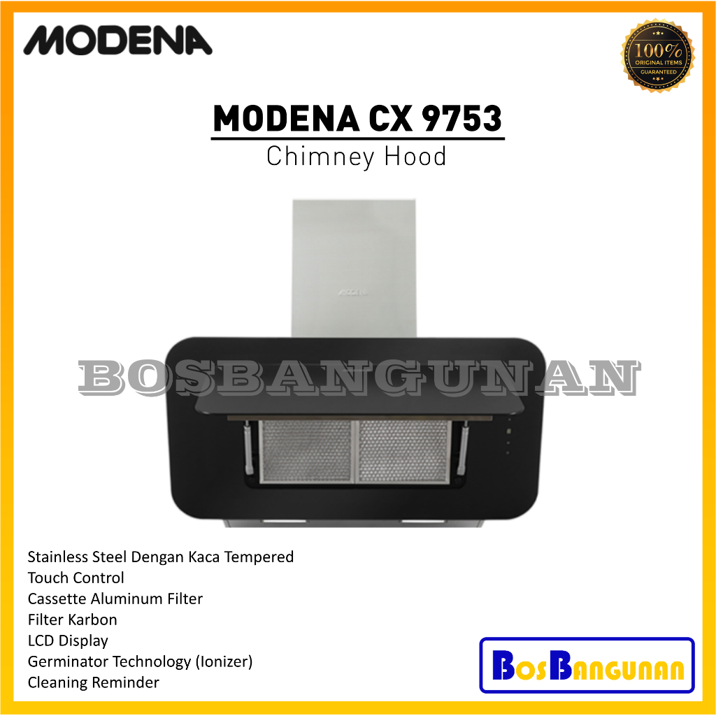 Jual Chimney Cooker Hood MODENA CX 9753 / Kitchen Exhaust Fan MODENA ...