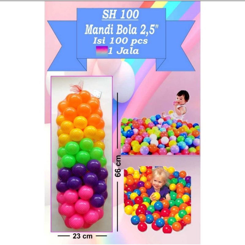 Jual Mandi Bola Warna-warni Isi 100 / Bola Kolam Renang Warna-warni ...