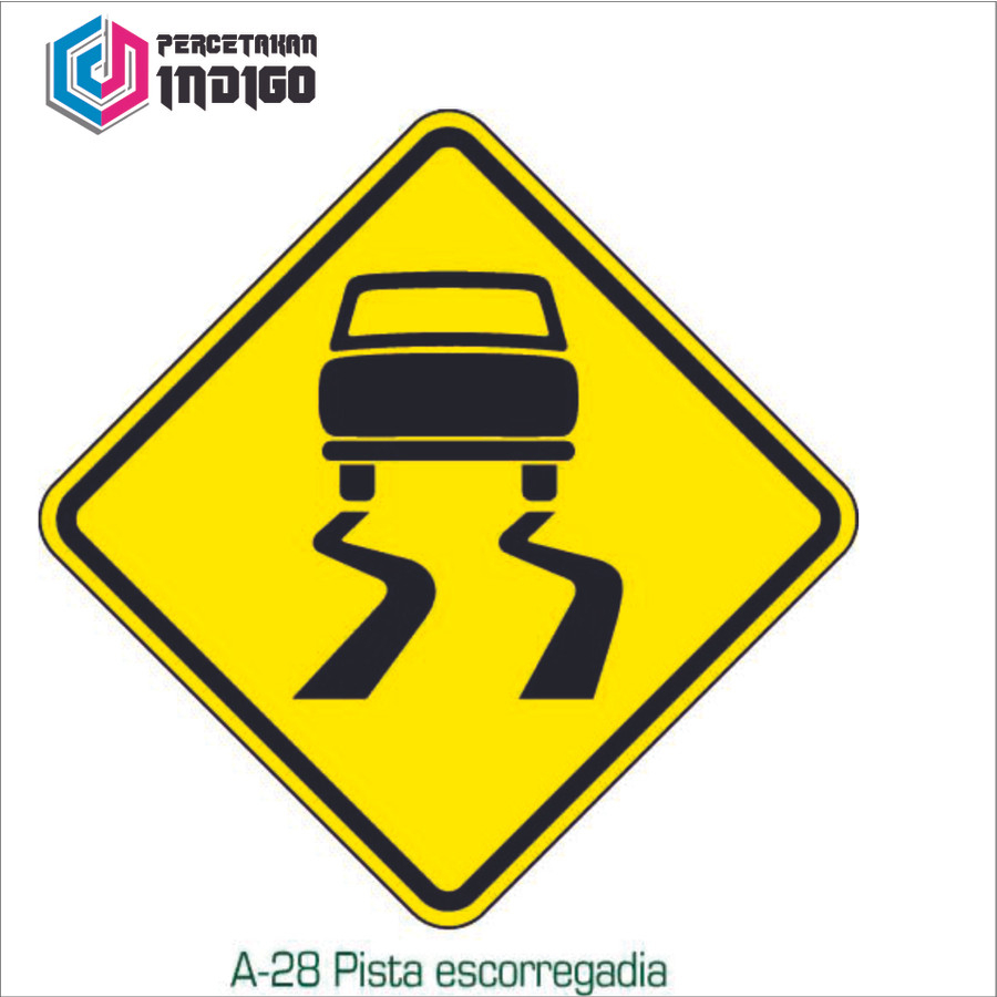 Jual plat alumunium rambu lalu lintas jalan licin | Shopee Indonesia