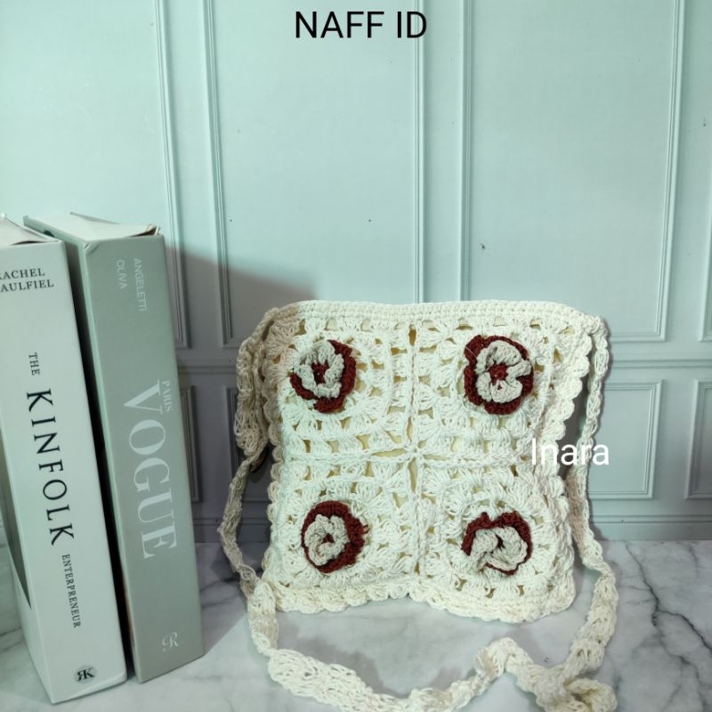 Jual "Inara" Tas Rajut Handmade/ Tas Selempang Bunga Kerajinan Tangan ...