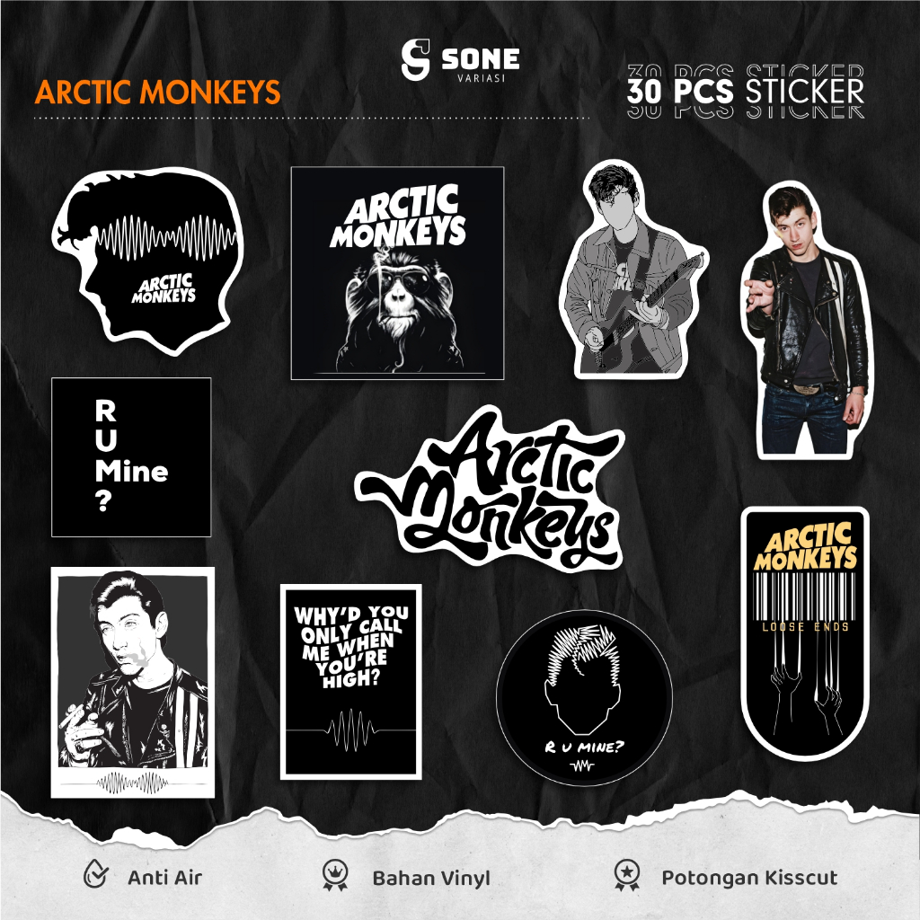 Jual 30 Pcs Stiker Aesthetic Arctic Monkeys Vinyl Waterproof Anti Air ...