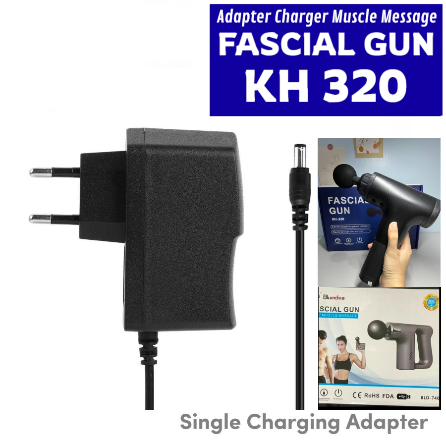 Jual Adapter Charger Fascial Gun KH 320 Muscle Massage Adaptor Alat ...