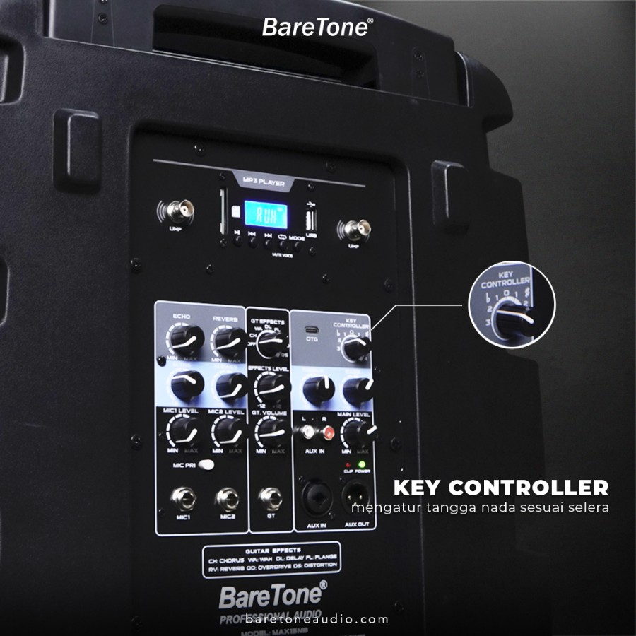 Jual BareTone Speaker Portable MAX15NB Speaker Bluetooth 15 Inch ...