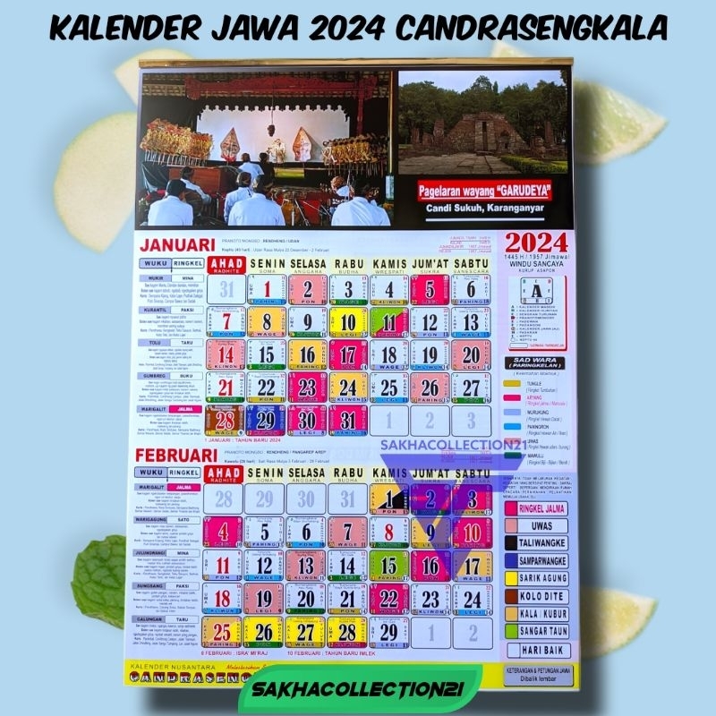 Jual GROSIR KALENDER JAWA 2024 LENGKAP-KEJAWEN-WUKU CANDRASENGKALA ...