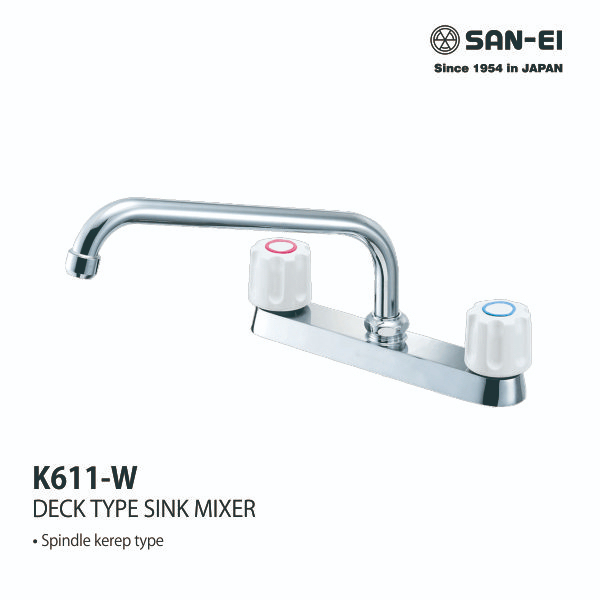 Jual San-Ei Kran Dapur Deck Type Sink Mixer K611 W | Shopee Indonesia