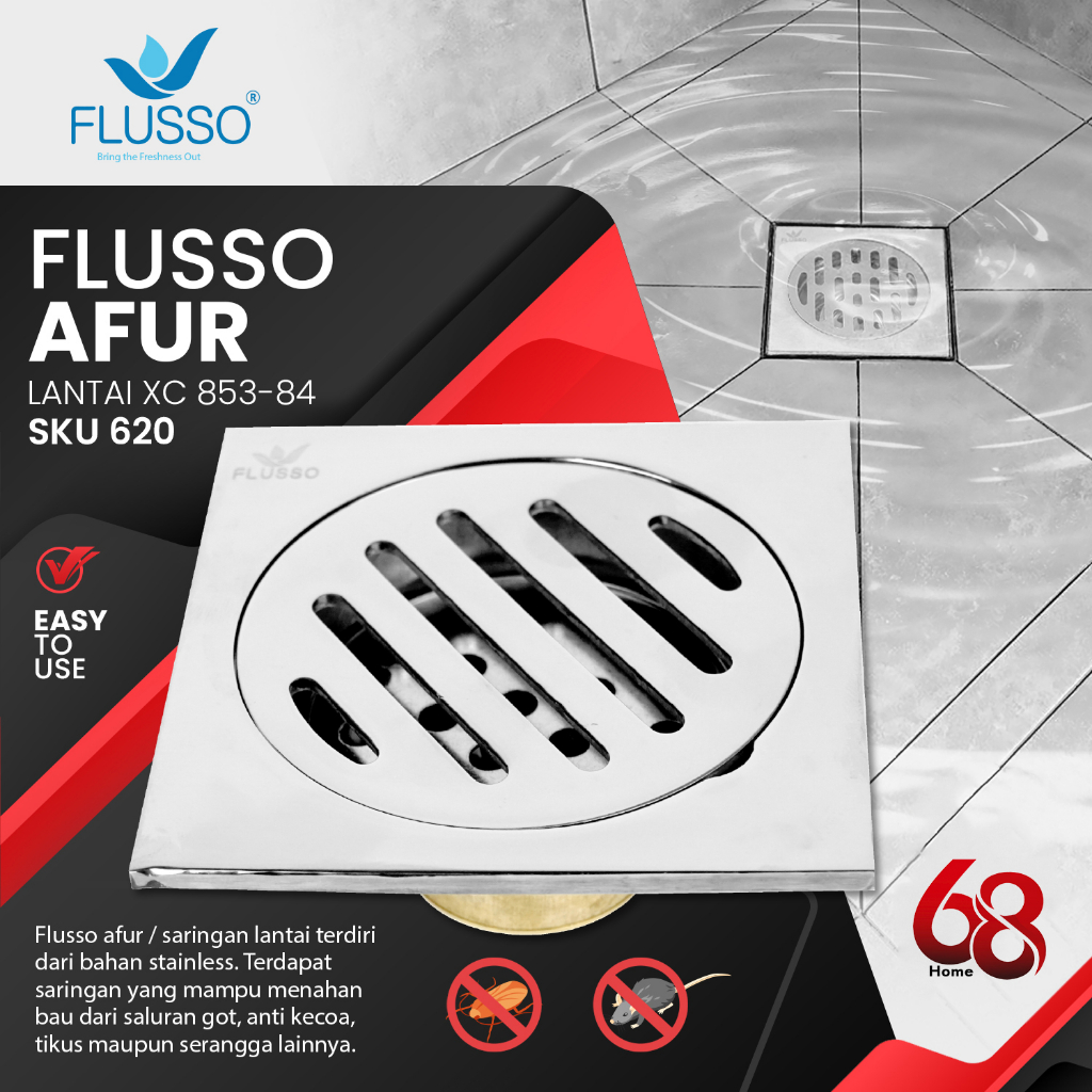Jual Flusso Floor Drain Afur Lantai Saringan Got Kamar Mandi Stainless ...