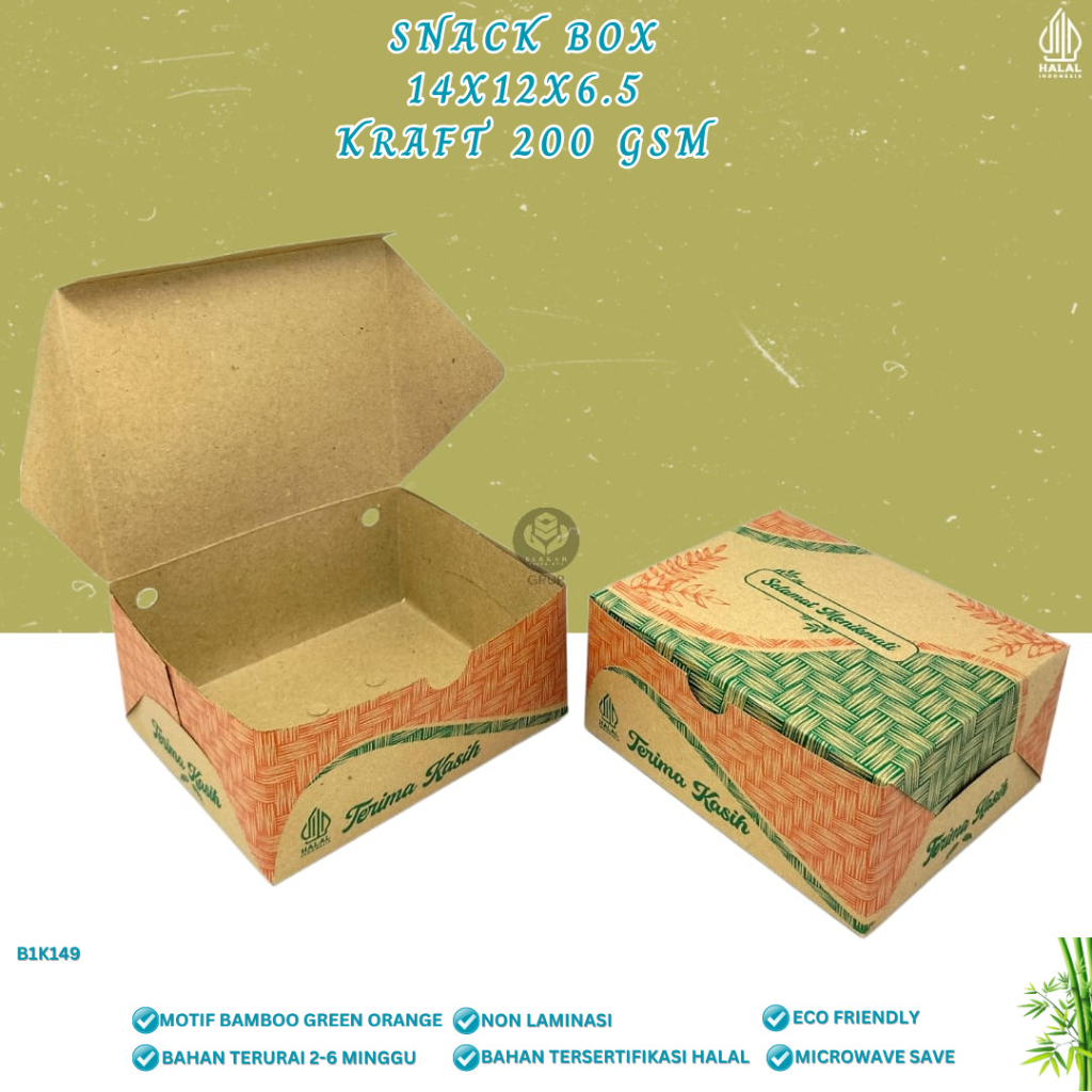 Jual Snack Box 14x12 Box Snack Bahan 200 Gsm (B1K149-14X12) | Shopee ...