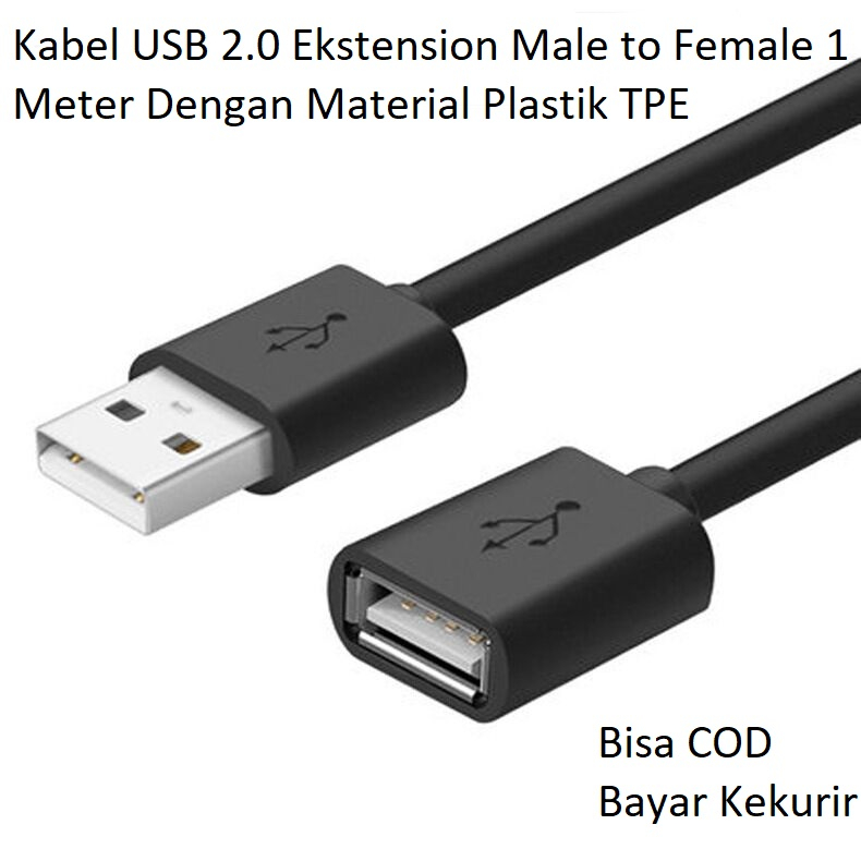 Jual Kabel USB 2.0 Ekstension Male to Female 1 Meter Dengan Material ...