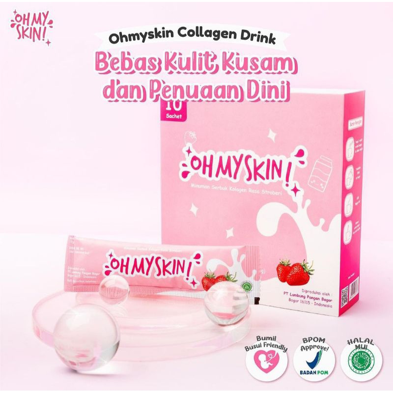 Jual (FREE GIFT) OH MY SKIN Minuman Collagen Drink isi 10 Sachet ...