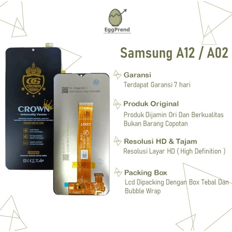 Jual LCD TOUCHSCREEN SAMSUNG A12 / A125 / A02 / A022 / A125F / A022F ...