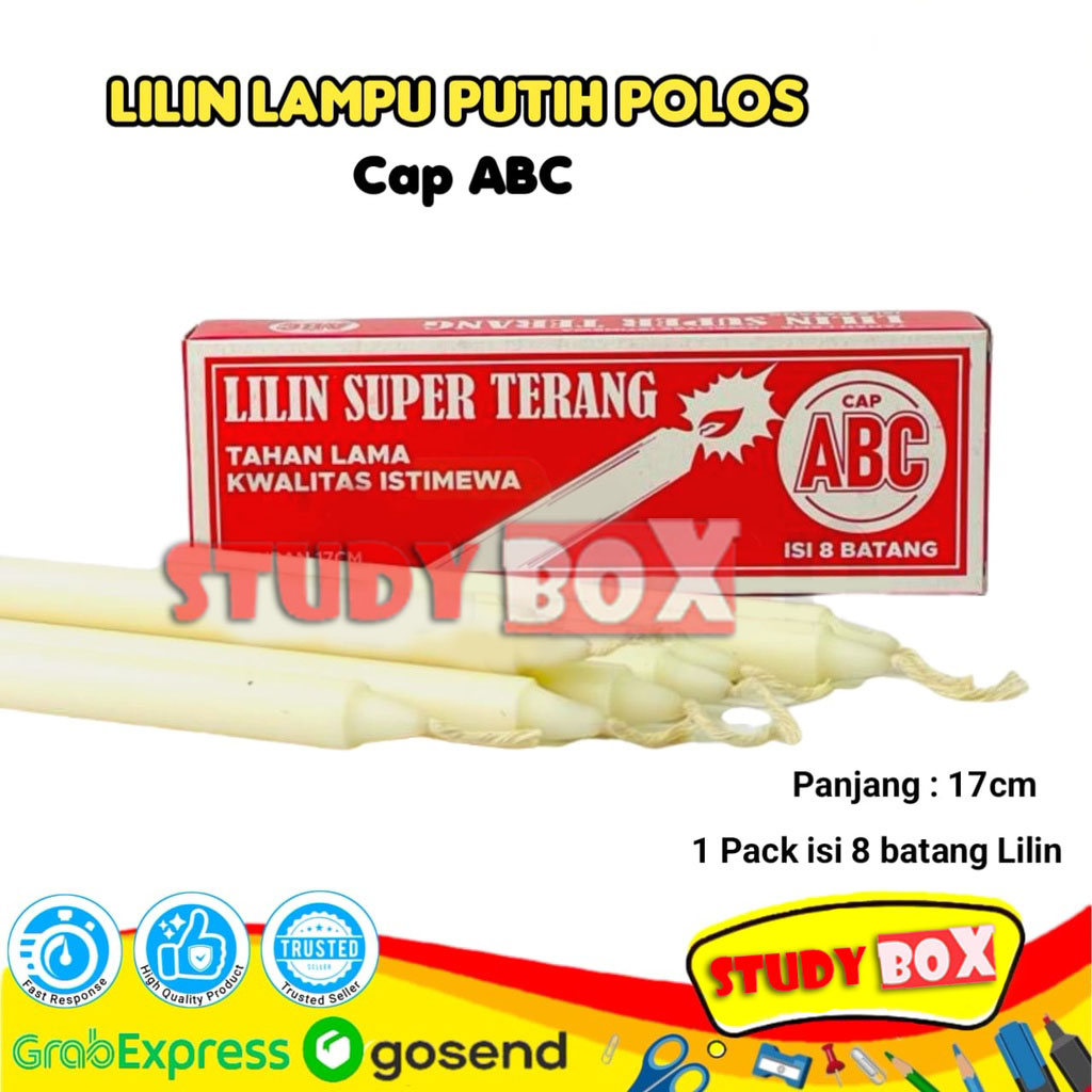 Jual 1pack 8pcs Lilin Putih Lilin Mati Lampu Cap ABC Lilin Batangan ...