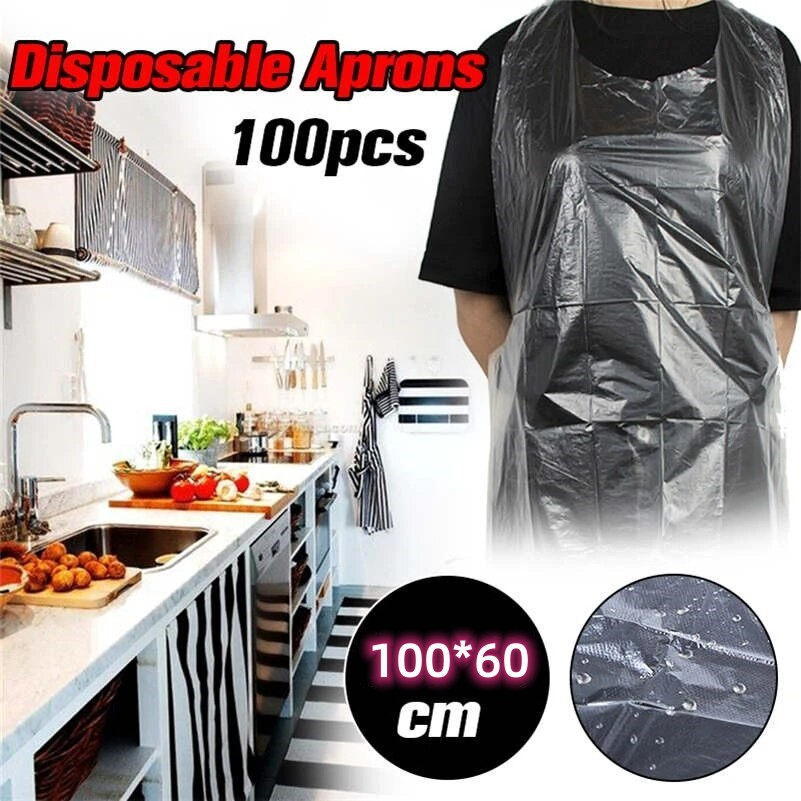 Jual 100pcs Apron Sekali Pakai Plastik Tahan Air Dan Minyak, Digunakan ...