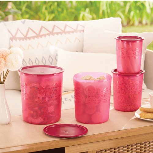 Jual toples raya mosaic canister set (4) tosca atau maroon | Shopee ...