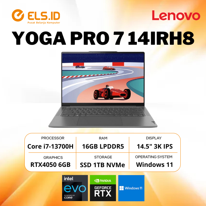 Jual Lenovo Yoga PRO 7 14IRH8 Touch i7 13700H 16GB SSD 1TB RTX4050 14.5 ...