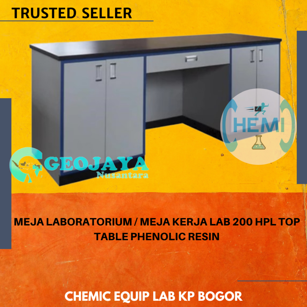 Jual MEJA LABORATORIUM / MEJA KERJA LAB 200 HPL TOP TABLE PHENOLIC ...
