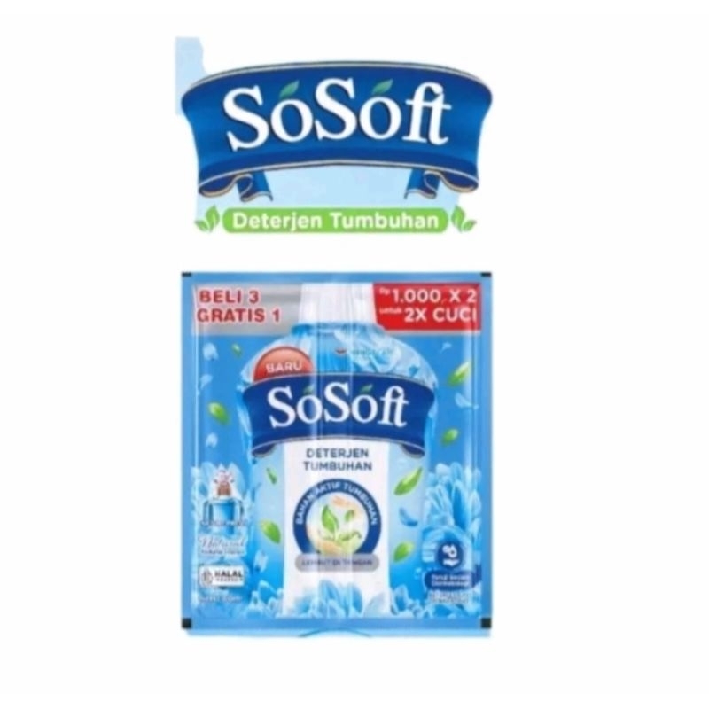 Jual Sosoft Liquid Detergent Nature Fresh Doubel Sachet 80 mL 2 x 40mL ...