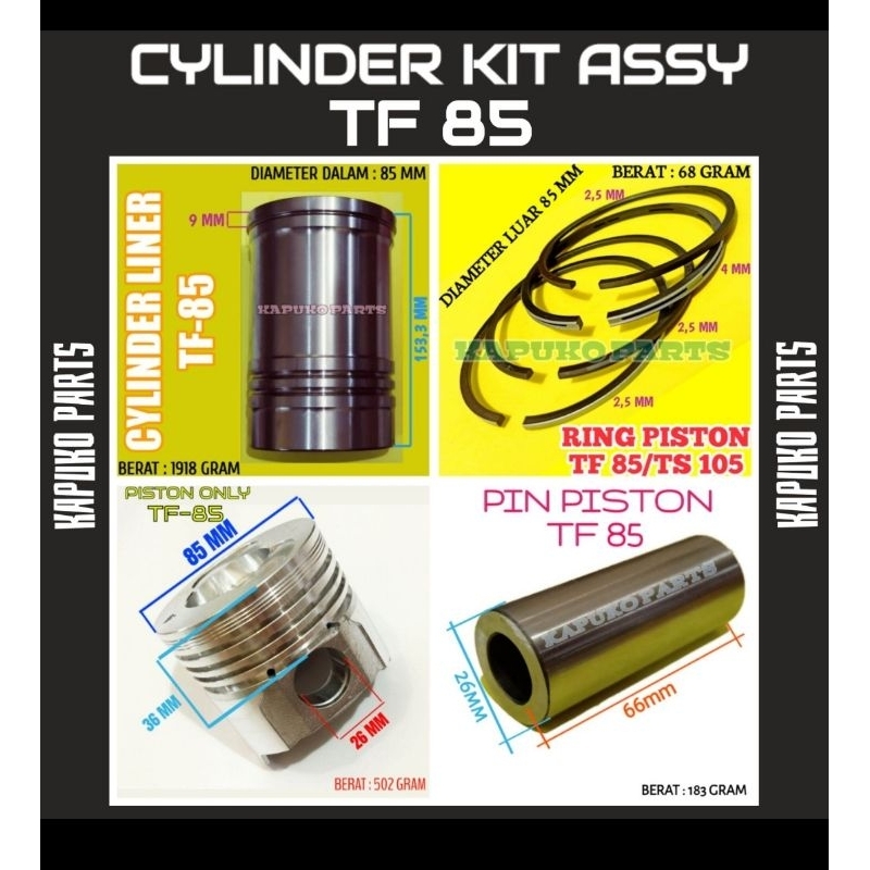 Jual TF 85 CYLINDER LINER KIT ASSY UNTUK MESIN DIESEL YANMAR 8.5 PK ...