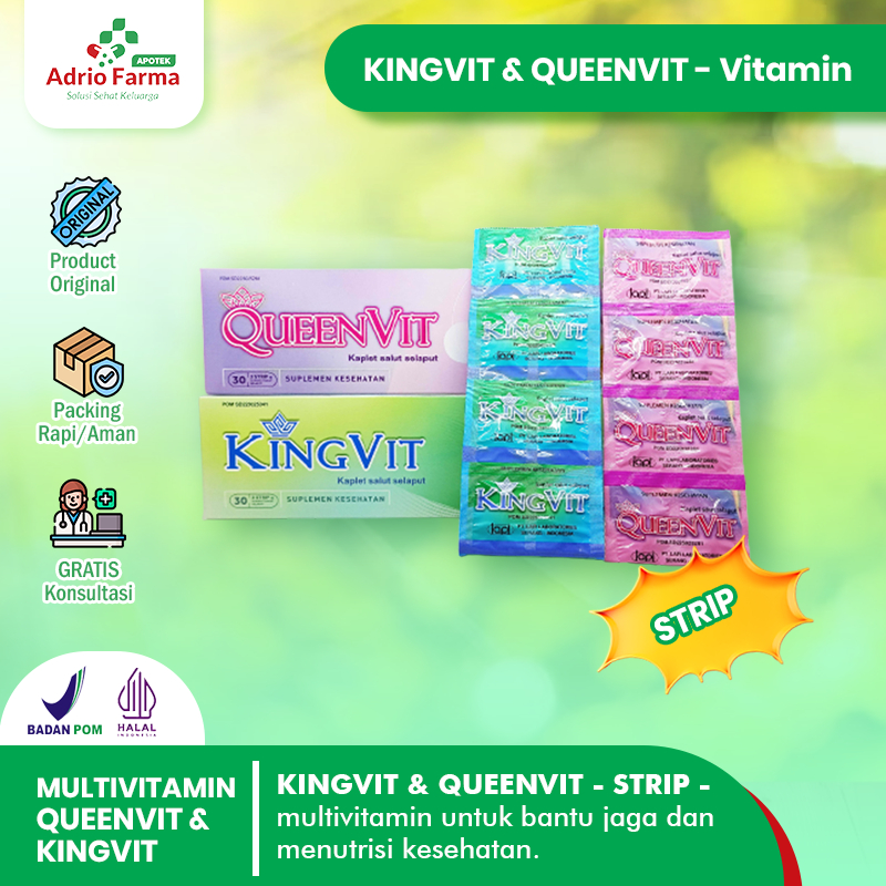 Jual KINGVIT & QUEENVIT - SUPLEMEN PROMIL Strip @ 10 Kapsul - MULTIVITAMIN PENYUBUR KANDUNGAN ...