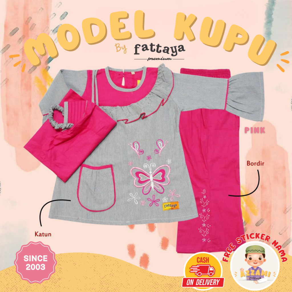 Jual Fattaya Premium One Set Anak Kupu - Baju Setelan Muslimah ...