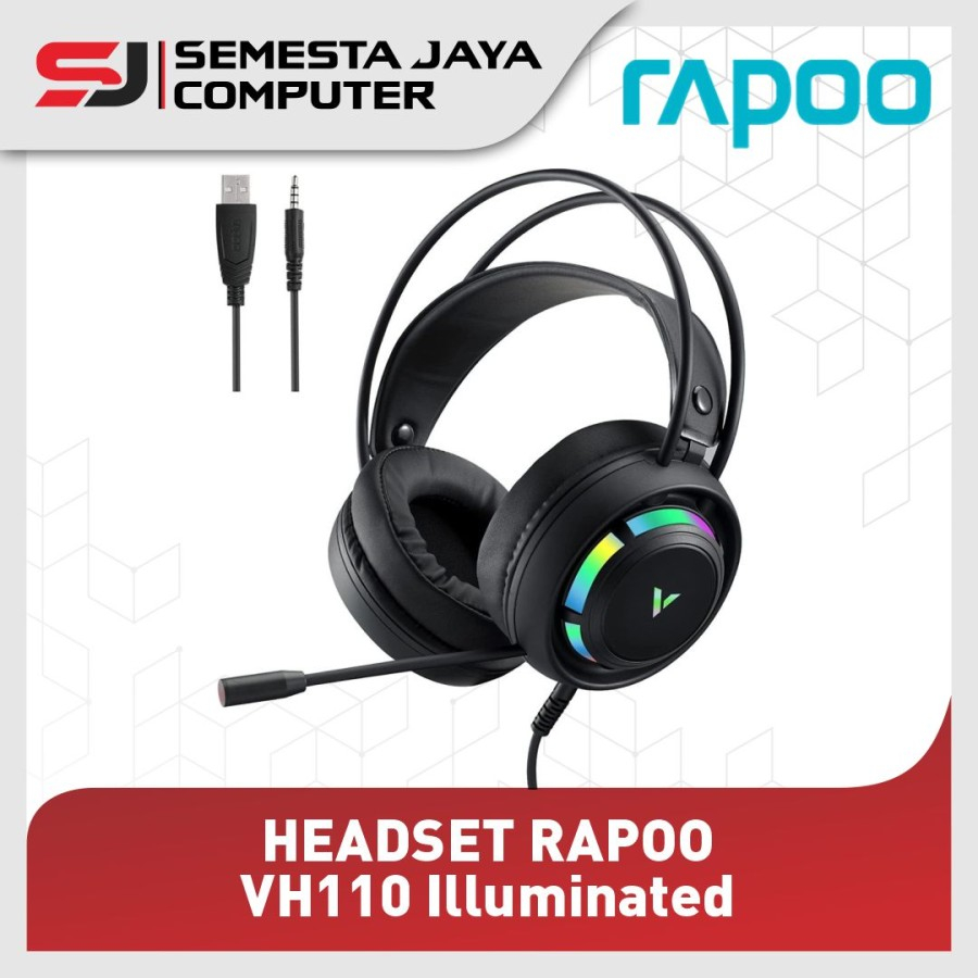 Jual Rapoo VH110 Headset Gaming Black RGB | Shopee Indonesia