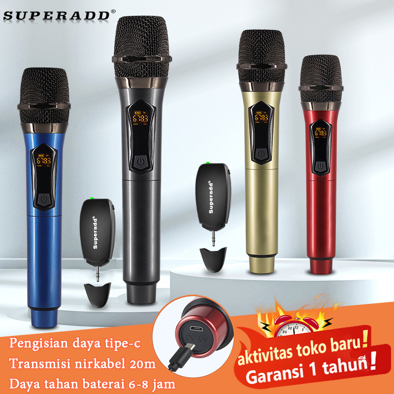 Jual Double Mic Profesional Wireless Microphone Mikrofon genggam ...