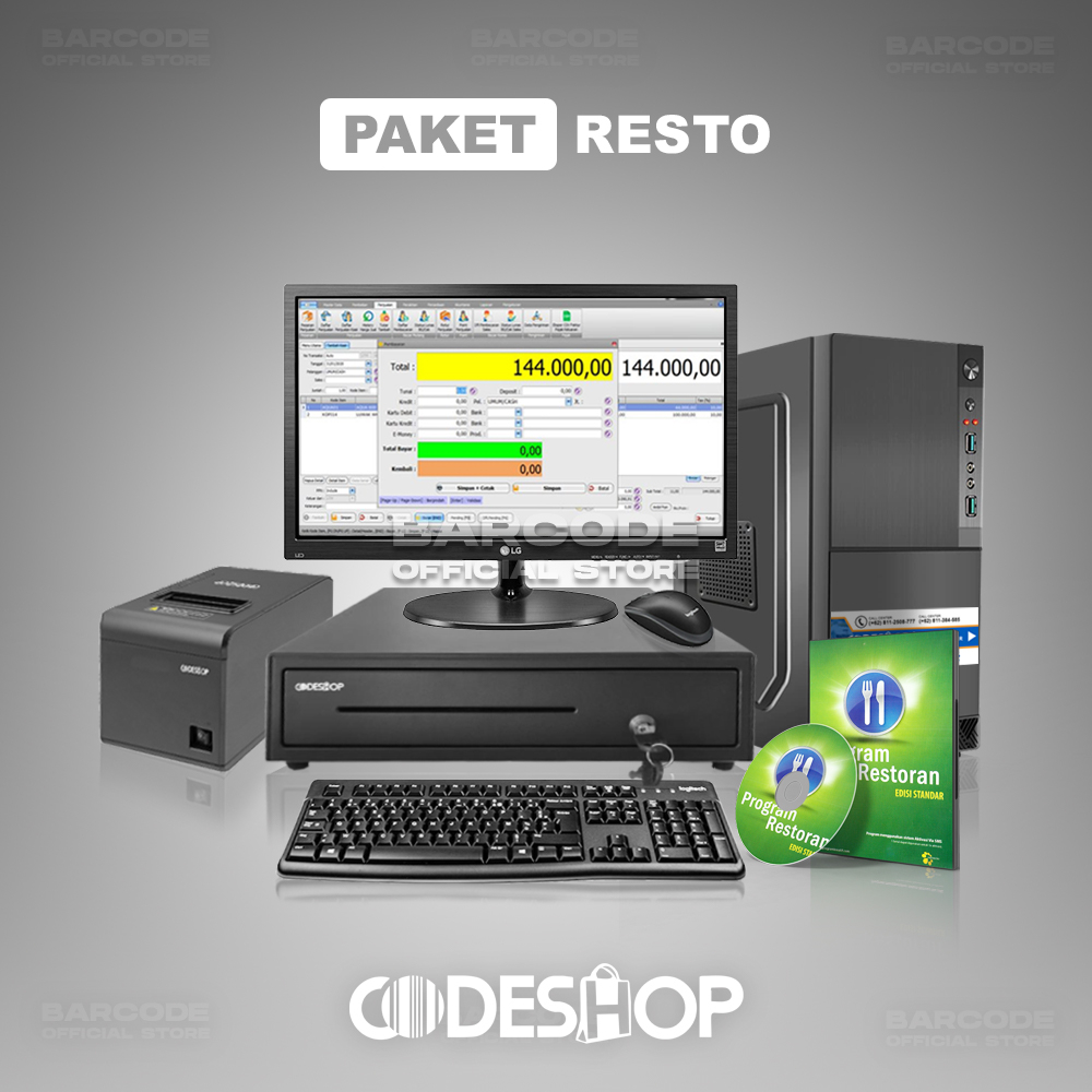 Jual Paket Komputer Kasir Resto + Printer Struk Thermal + Ipos + Laci ...
