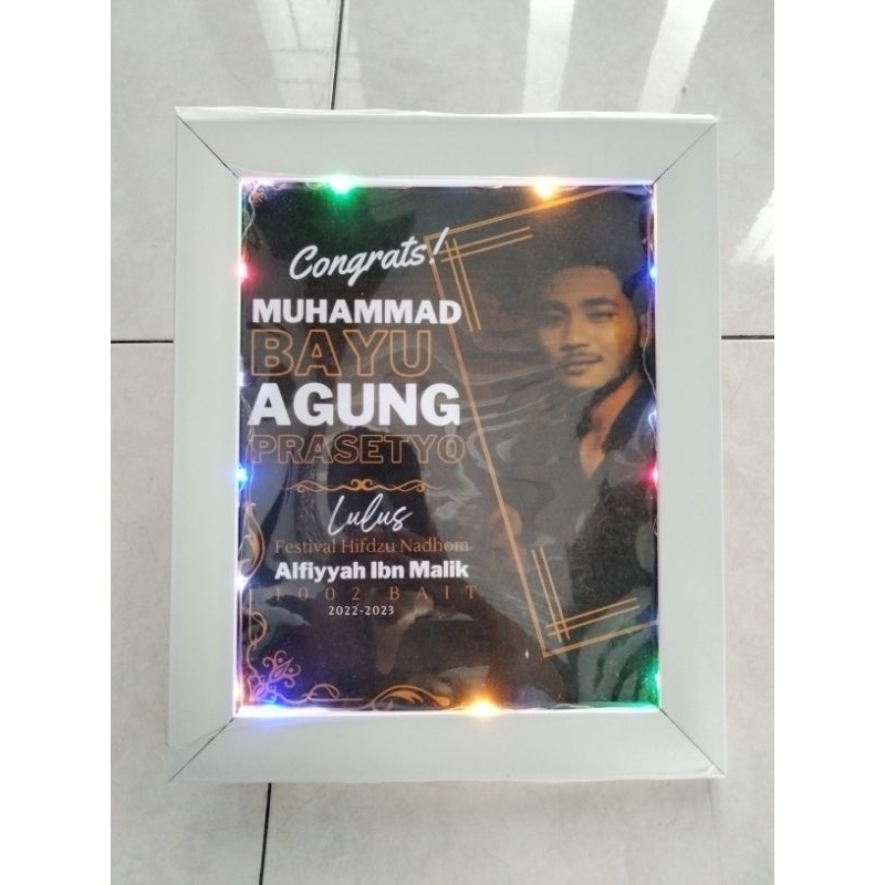Jual Frame Pigura Desain Ucapan Hadiah Menyala LED Gratis Desain ...