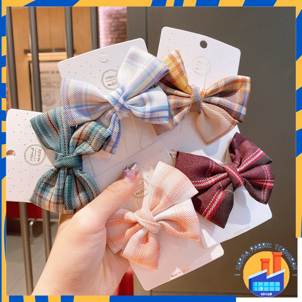 Jual HPT Jepit Rambut Pita Wanita Bahan Kain Jepitan Rambut Anak Motif ...