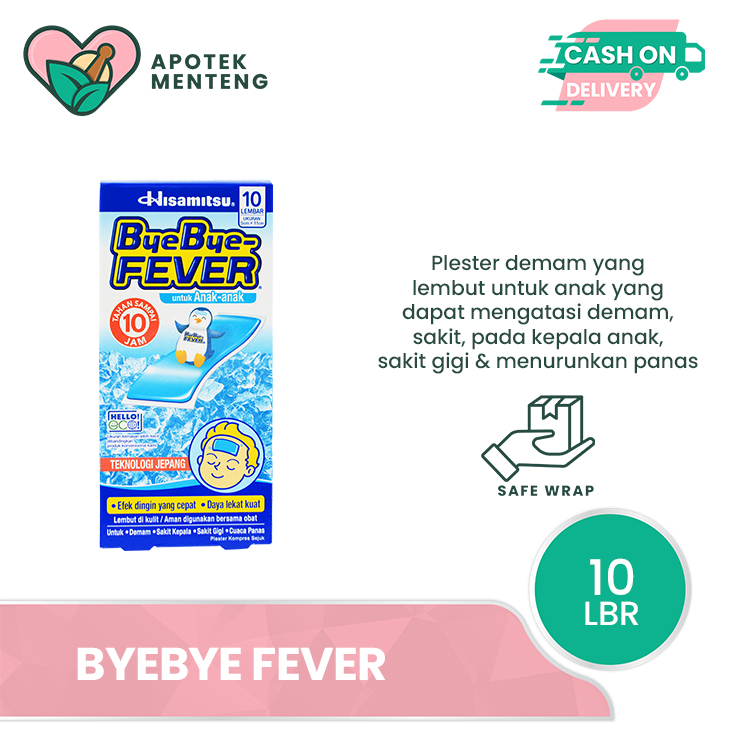 Jual ByeBye Fever anak Dus Isi 10 Lembar - Plaster Kompres Demam Untuk ...