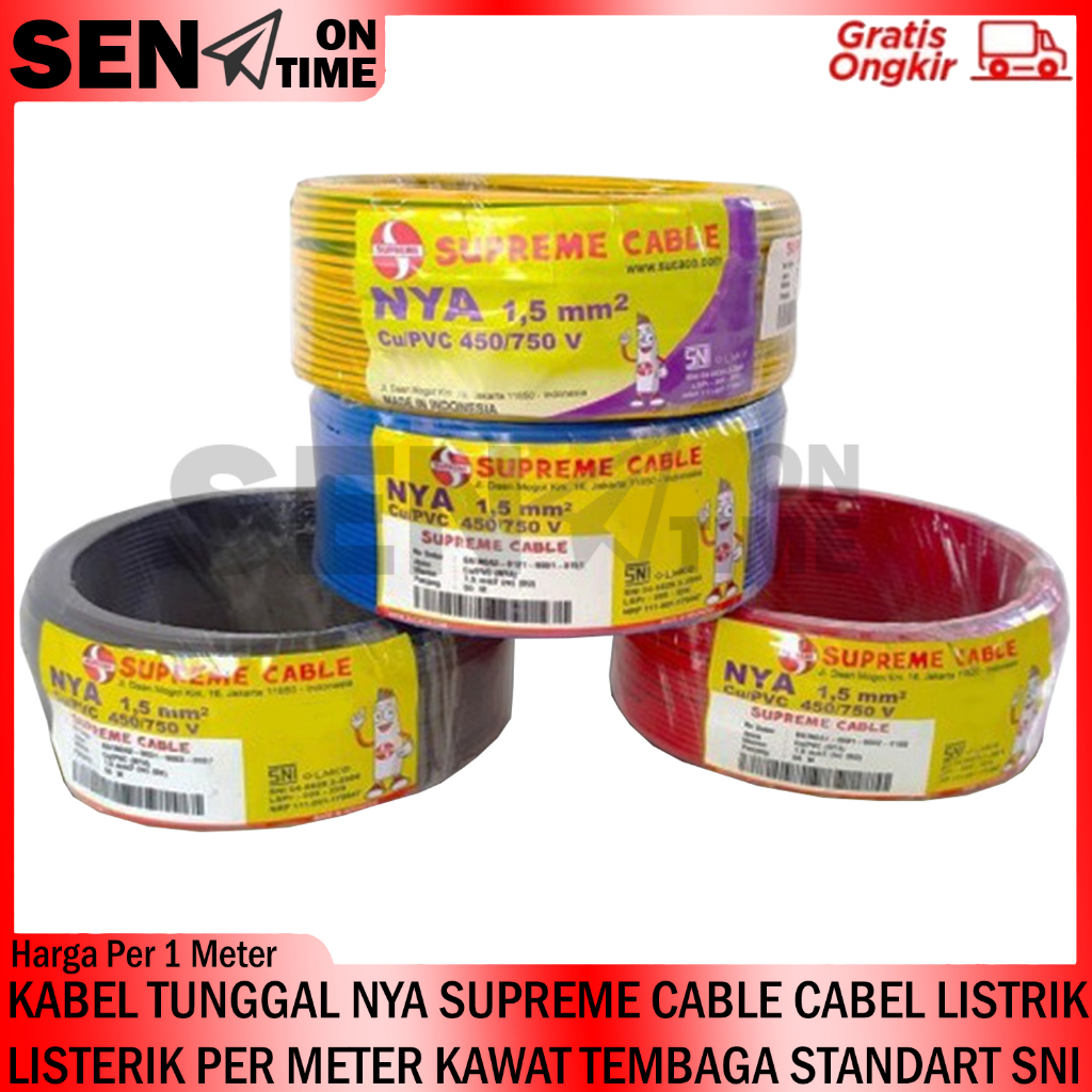 Jual KABEL LISTRIK NYA 1.5MM KABLE KAWAT TUNGGAL 1,5MM CABEL 1.5 MM ...