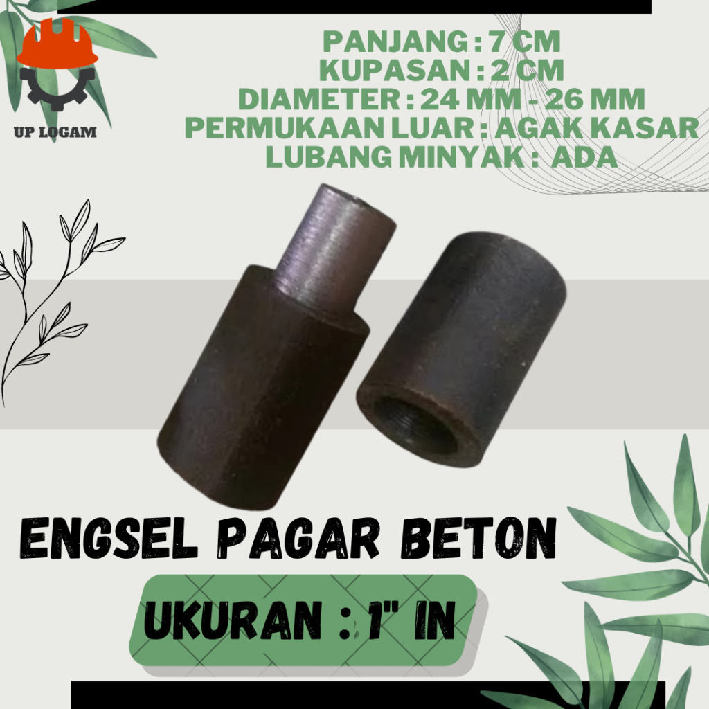 Jual Engsel bubut beton ukuran 1" inch Panjang 7 cm | Shopee Indonesia