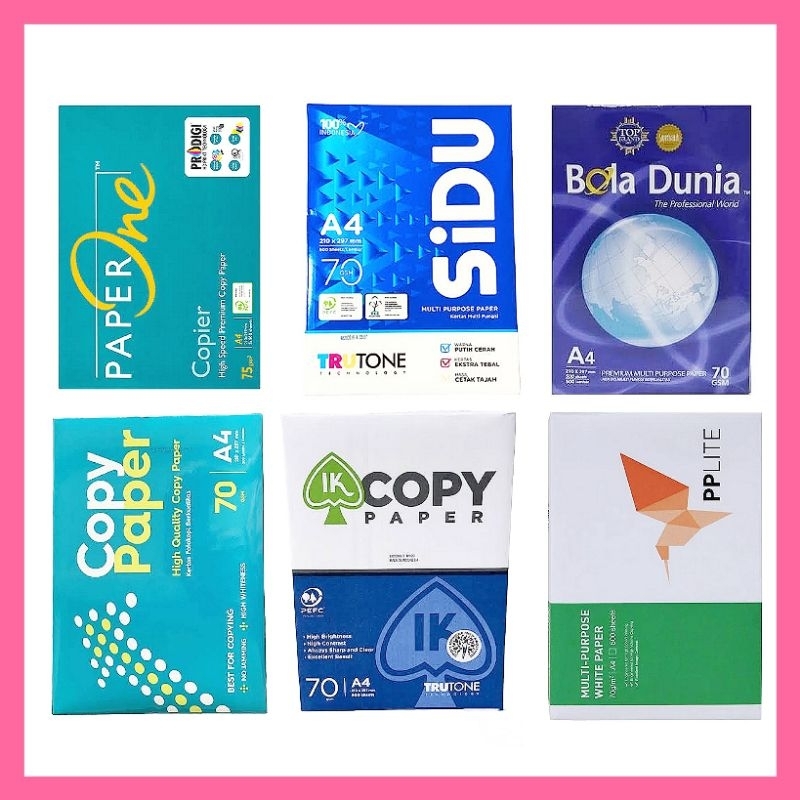 Jual kertas print A4 F4 LK copy paper one sidu bola dunia pplite ...